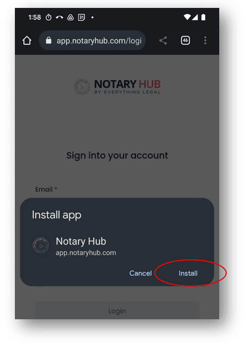 Install Notary Hub as an App — Notary Hub - Remote Online Notary (RON)