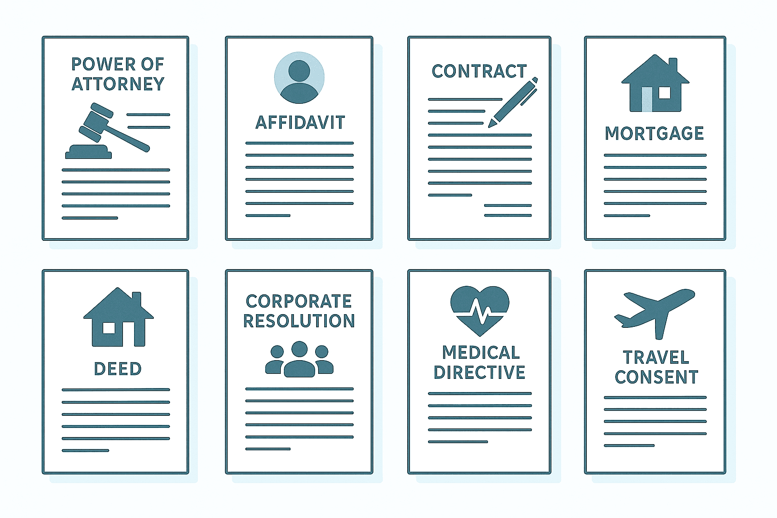 Examples of documents that can be notarized online